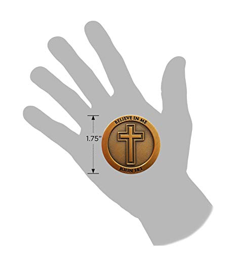 Don't Be Anxious Coin, Believe in me, Worry Stone for Anxiety, Antique Gold-Color Plated Challenge Coin, He Cares for You - 1 Peter 5:7 Gift
