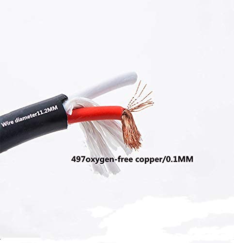 JORZOR 1 Pair 10AWG Speaker Cable,with Gold Plated Banana Tips, Oxygen Free Copper (3FT)