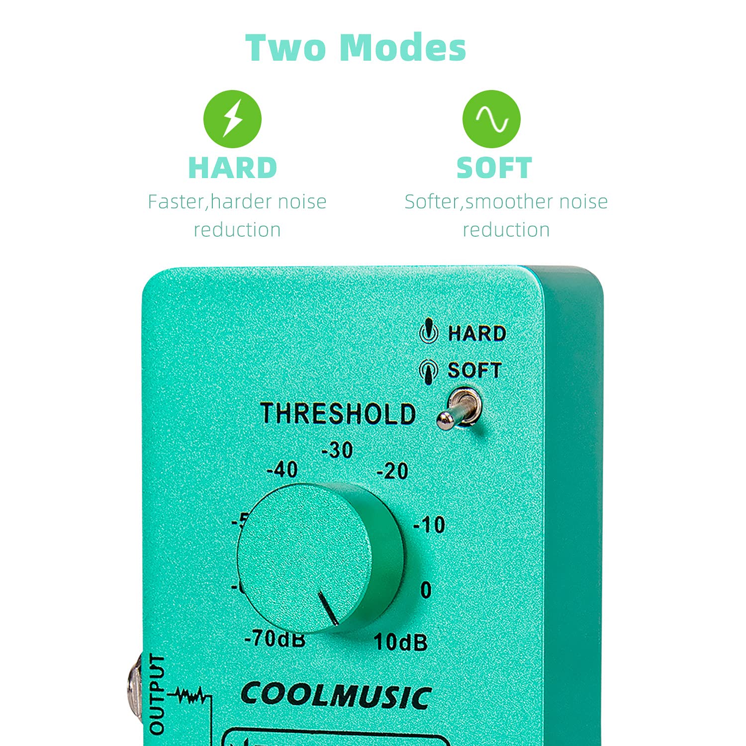 COOLMUSIC C-CS02 Noise Guitar Effect Pedal, Noise Killer Guitar Pedal Noise Suppressor Effect 2 Modes for Electric Guitar and Bass True Bypass