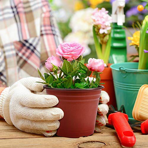 Delxo 50 Pcs 6 Inch Plants Nursery Pots Reusable Plant Seeding Nursery Pot Waterproof Plastic Pots Seed Starting Pots