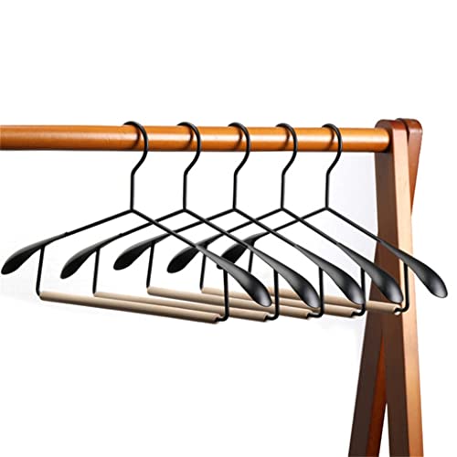 EYHLKM Wooden Hangers Metal Suit Hangers Wide Shoulders and Trousers bar Hangers Wardrobes Storage Racks