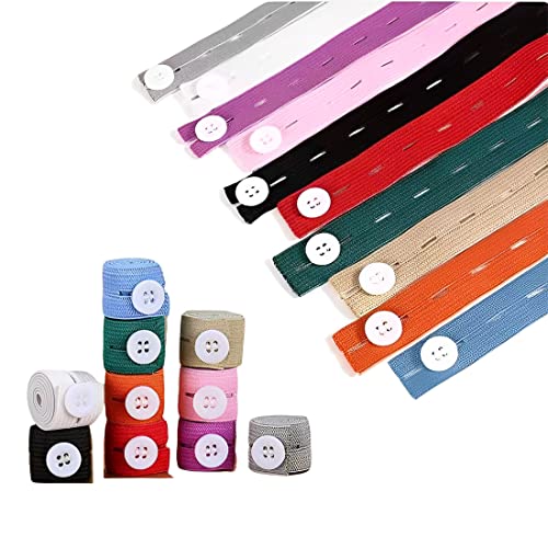 Elastic Band with Buttonholes, 50Pcs Closet Organizer for Bed Sheet, Clothes Organization System for Drawer, Blanket Storage Band, Wardrobe Space Saver for Bedding Comforter Sweater Towel