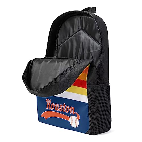 Houston Custom Backpack High Capacity,Laptop Bag Travel Bag,Add Personalized Name And Number,Gifts For Baseball Fans