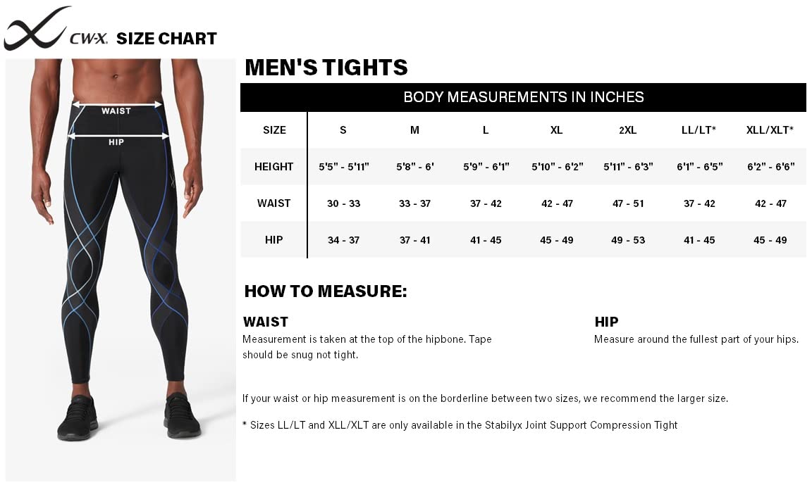 CW-X Men's Expert 3.0 Joint Support Compression 3/4 Tight, Black, X-Large