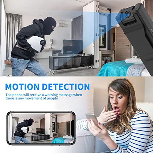 Crazytree Small Wireless WiFi Portable Camera, Security Body Cameras 1080P HD with 180° Pivoting Wide Angle Lens Remote Phone APP Room Pet Camera