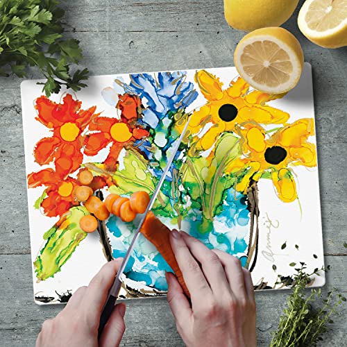 CounterArt Lovitude Decorative 3mm Heat Tolerant Tempered Glass Cutting Board 10β x 8β Manufactured in the USA Dishwasher Safe