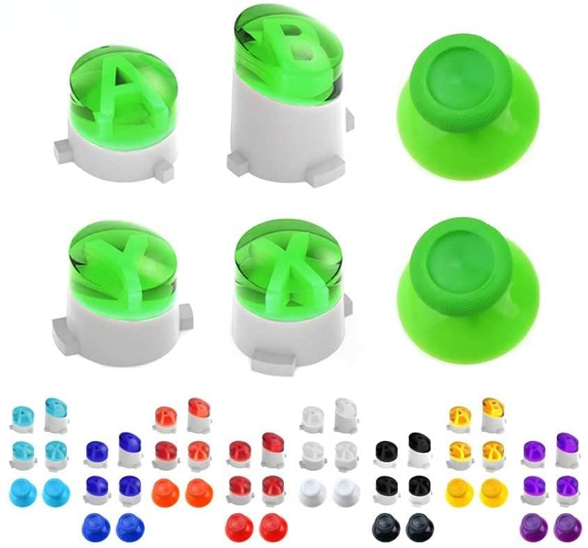 Bullet A B X Y Button ABXY Key Buttons with Mushroom Joystick Cap for Xbox ONE X S Slim Xbox One Elite Controller Replacement (Dark Blue)