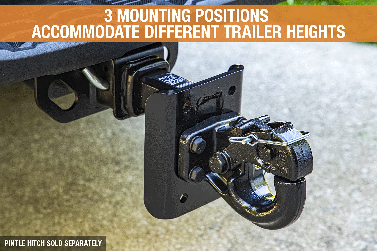 Buyers Products PM90 Pintle Hitch Mount, 3 Position With 9 Inch Shank,Black
