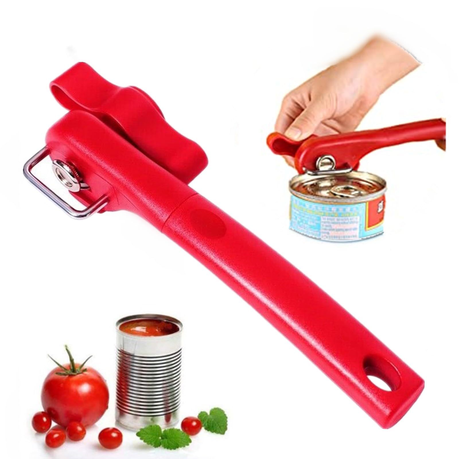 Can Opener Manual Stainless Steel Handheld Heavy Duty Can Opener Smooth Edge Side-Cut Safety Kitchen Can Opener for Seniors with Arthritic Hands Perfect for Home Chefs and Restauraunts