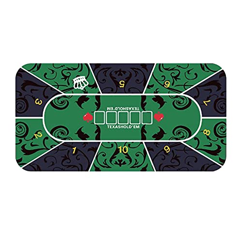 Craps and Roulette Table Felt Poker Tablecloth Non-Slip Poker Table Layout Portable Noise Reduce Card Playing Blackjack Tabletop Mat Rectangle 120x60cm Casino Pad Felt