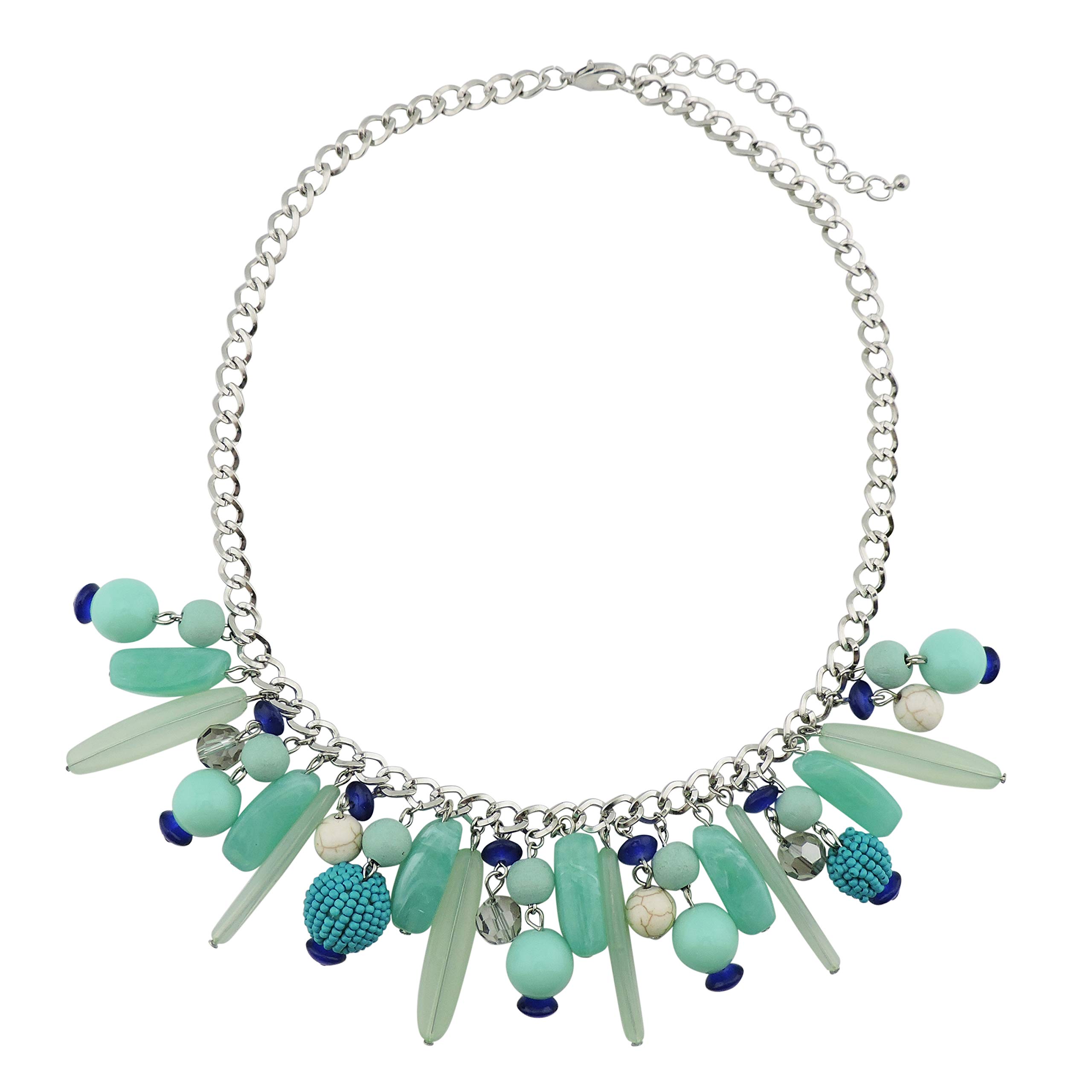 Bocar Statement Collar Beaded Necklace Chain Necklace with Chunky Earrings Set for Women Gift (NK-10585)