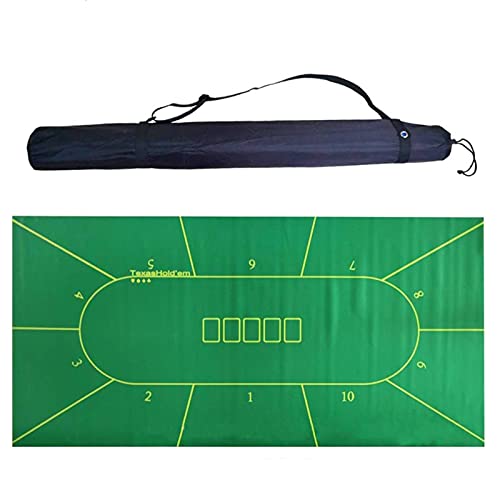 Craps and Roulette Table Felt Poker Tablecloth 18090cm Deluxe Suede Texas Pokers Tablecloth with Flower Pattern Casino Poker Set Board Game Mat with Carrying Bag (Color : 180x90cm)