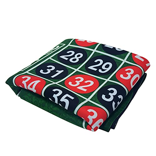 Craps and Roulette Table Felt Poker Tablecloth 18390Cm Suede Rubber Square Green Roulette Black Jack Poker Table Mat Poker Gaming Table Cloth Board Cloth with Shoulder Bag