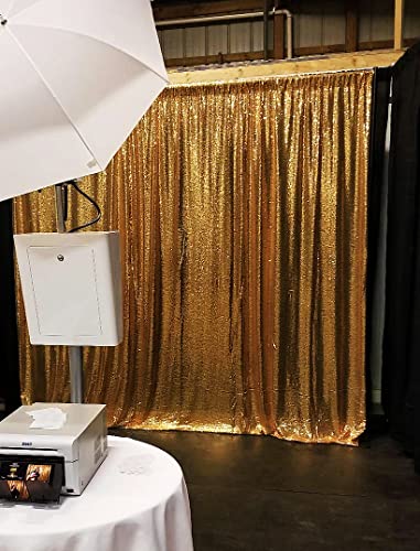 Eternal Beauty Sequin Backdrop 10x10, Glitter Photo Backdrop Curtain for Wedding Birthday Baby Shower Event Decor (Gold-10x10 Ft)