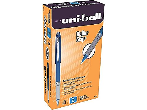 Uni-Ball 60709 Grip Roller Ball Pen Blue Ink Fine Dozen