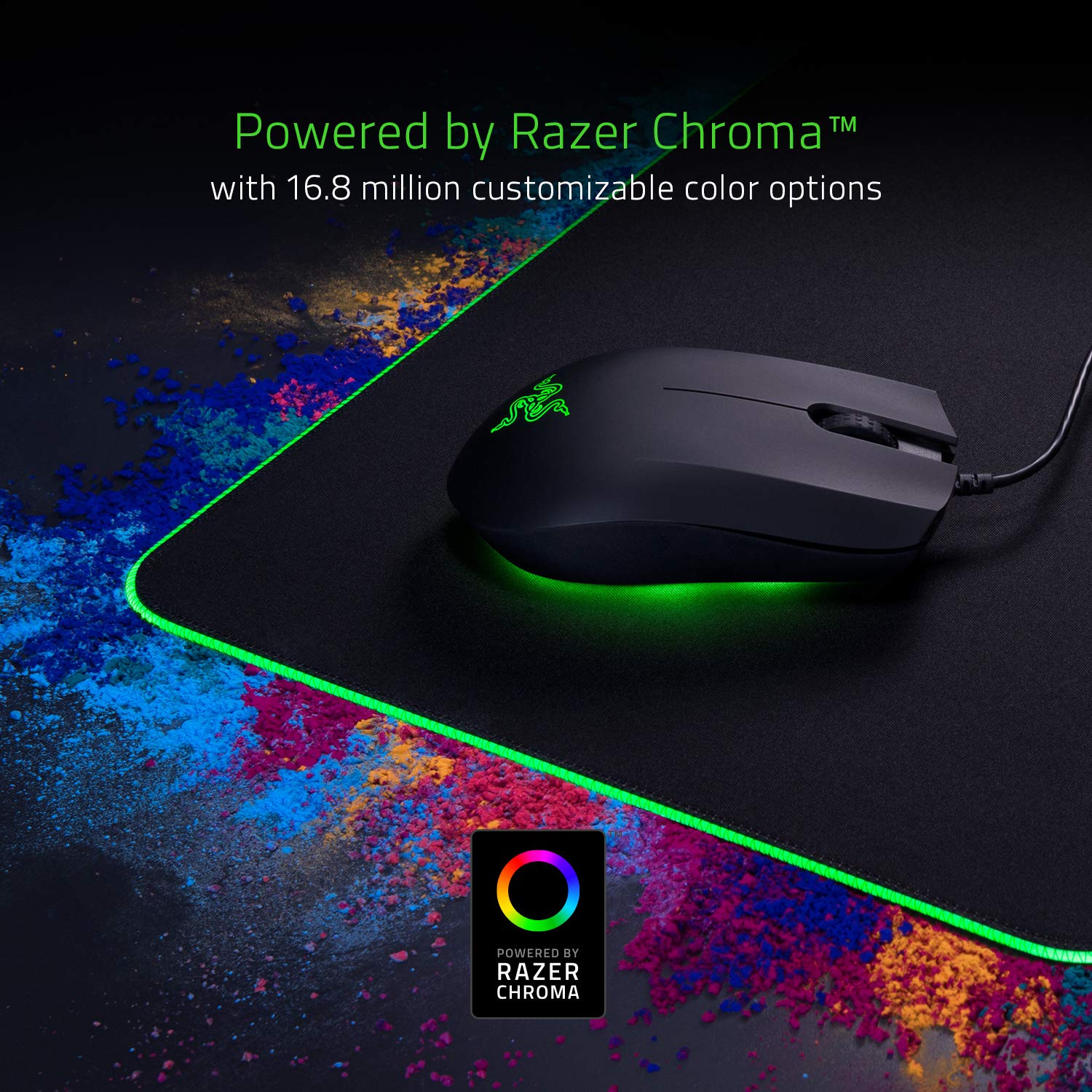 Razer Nommo Chroma: Custom Woven 3" Glass Fiber Drivers, Black & Goliathus Extended Chroma Gaming Mousepad: Customizable Chroma RGB Lighting, Soft, Cloth Material, Classic Black