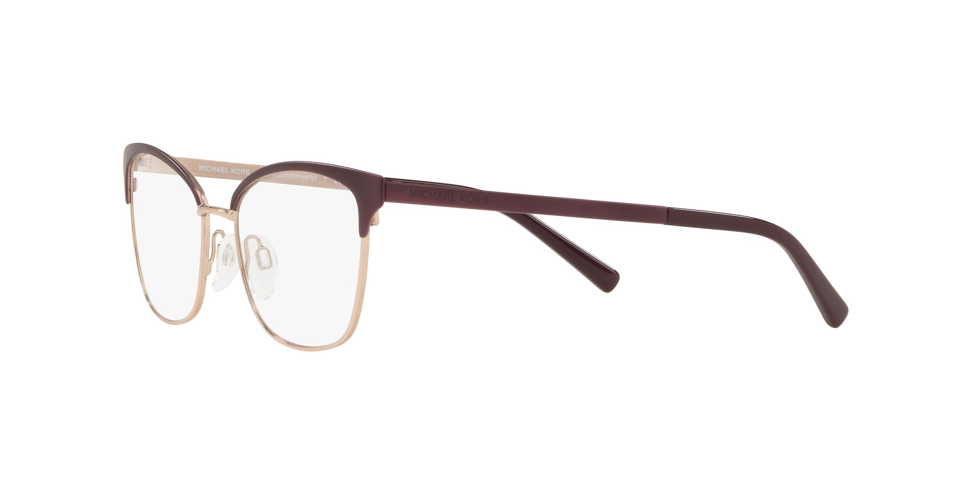 Michael Kors Adrianna IV MK 3012 1108 Matte Cordovan Rose Gold Metal Cat-Eye Eyeglasses 51mm
