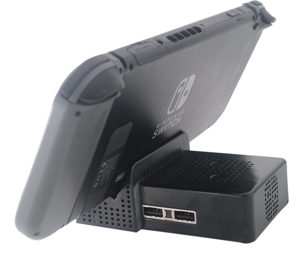 J&TOP Portable DIY Replacement Dock Mount Case for Nintendo Switch,Black(Only The Case)
