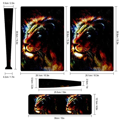 Color Lion Portrait Full Protective Skin Cover Design Wrap Decal Sticker Compatible with PS5 Digital Edition Console and Controller