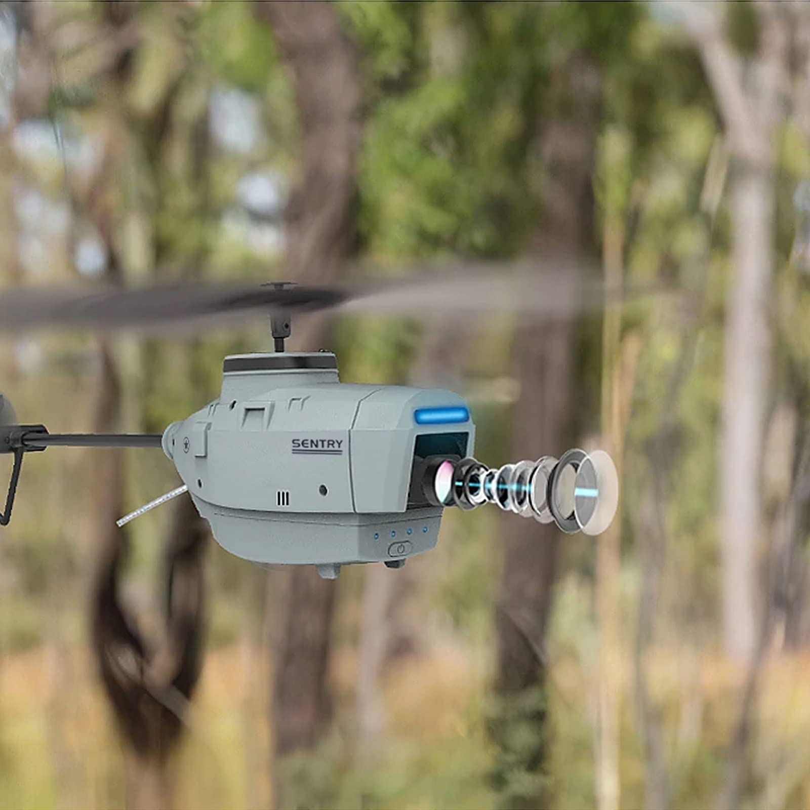 C127 2.4G Remote Control Helicopter with 720P Camera, RC ERA 4CH 6-Axis Gyro, Altitude Hold, Optical Flow Localization, Flybarless RTF Sentry Helicopter, for Kids and Beginners
