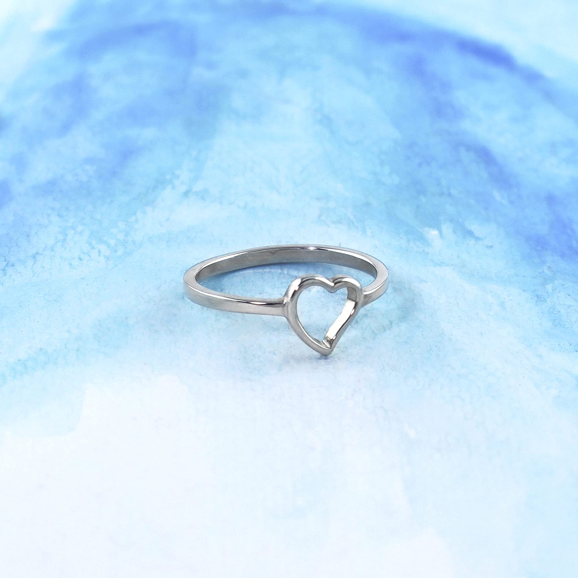 Boma Jewelry Sterling Silver Open Heart Ring, Size 5