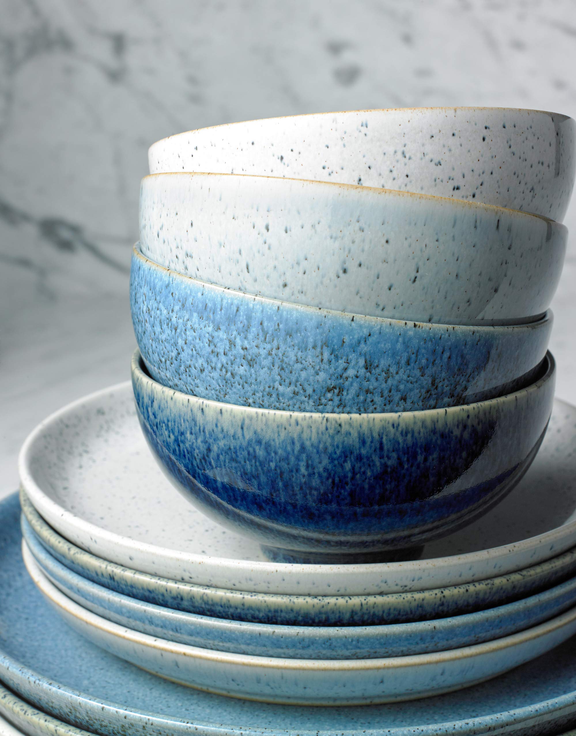 Denby Studio Blue 4 Piece Small Plate Set, 17.5 centimeters