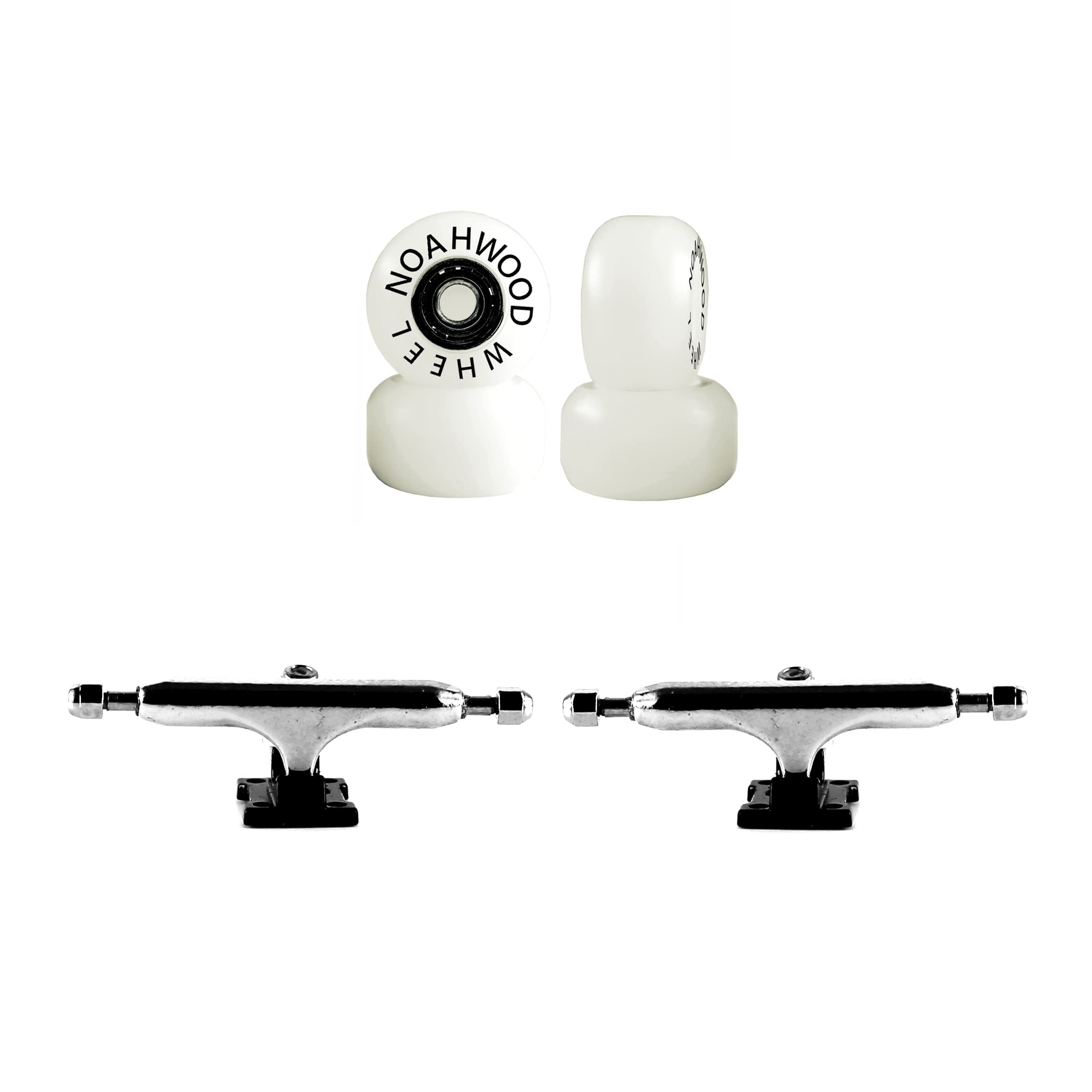 NOAHWOOD Crown LOGO Wheels iii White (ABEC-5 Bearing) + (Gift Prince Trucks) (Gift 34mm Silvery Hanger + Black Baseplate)