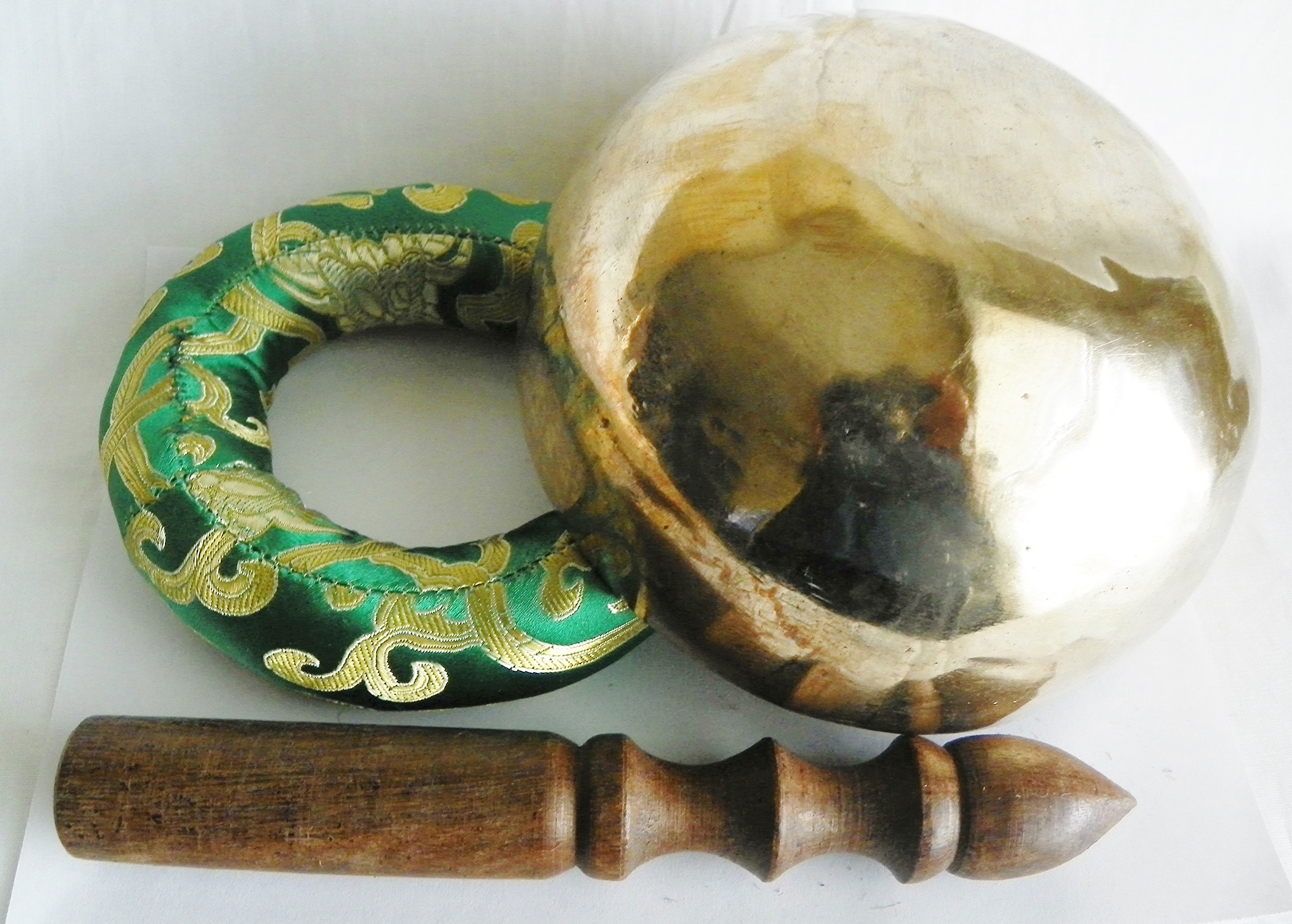 J654 5" Palm Size Energetic Heart 'F' Chakra Healing Tibetan Singing Bowl Made in Nepal