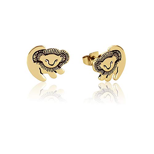 Hanreshe Lion King Simba Earrings Women Jewelry Gift Gold Rose Gold Christmas Stud Earrings Cute Cartoon Small Earrings