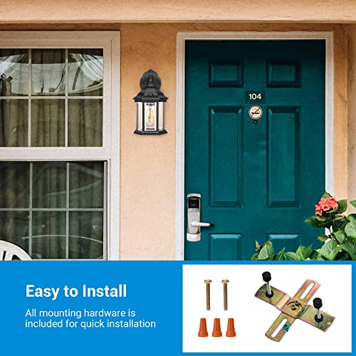 DEWENWILS 2 Pack Dusk to Dawn Outdoor Wall Lantern, Matte Black Outdoor Wall Light Exterior Light Fixture Wall Mount, Weatherproof Porch Light Wall Sconce Lamp for Garage Doorway Backyard