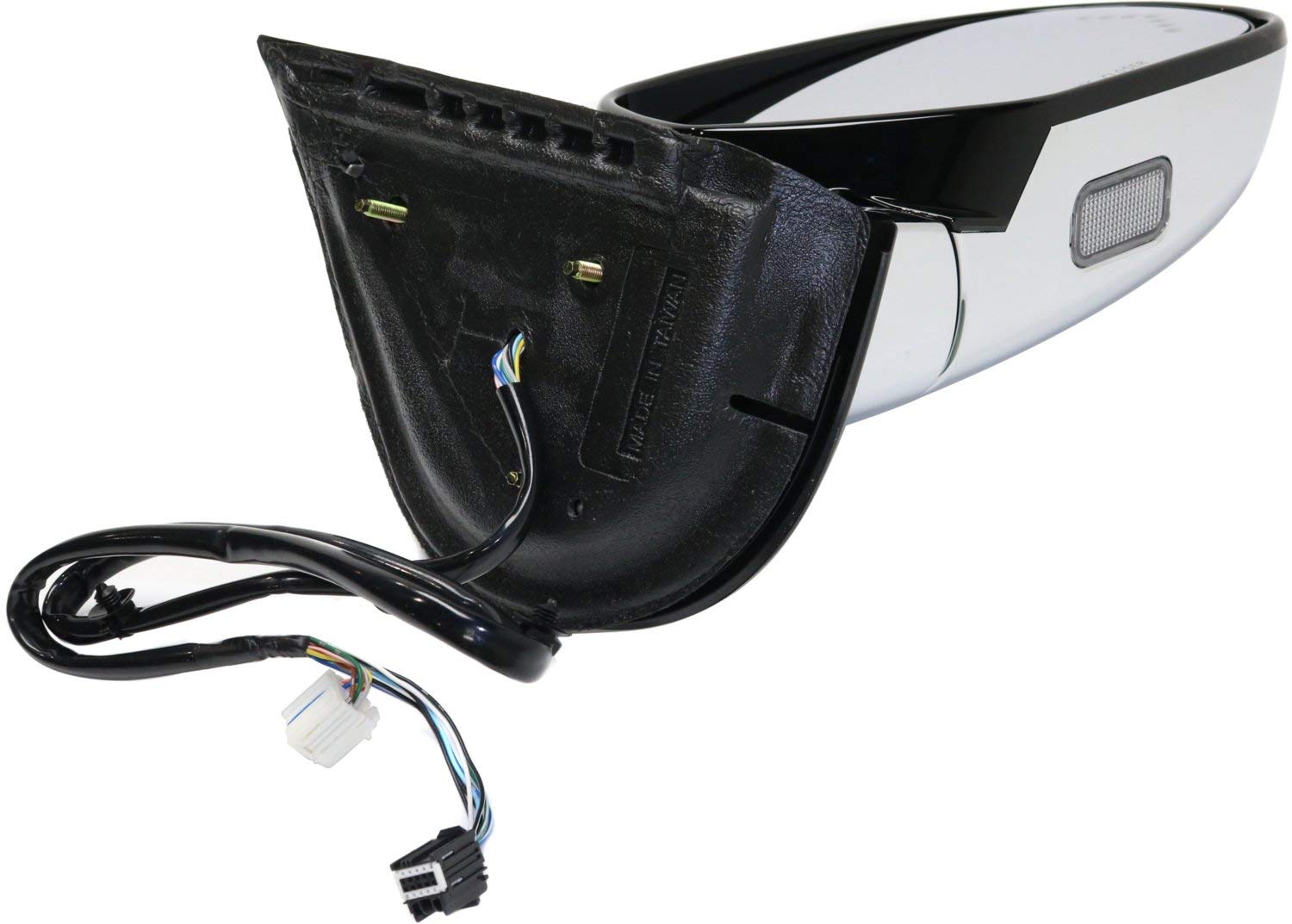 Kool Vue Driver & Passenger Side Power Heated Mirrors for Cadillac Escalade Escalade ESV 2007-2014 Power Fold With Signal Light, Memory & Puddle Lamp; Without Blind Spot Monitor Chrome