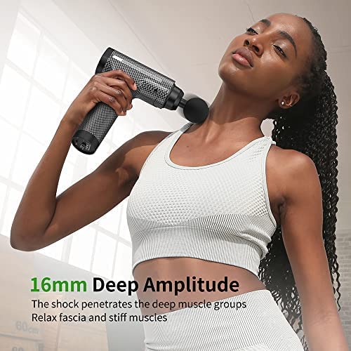 Cholas Massage Gun, Muscle Therapy Gun for Athletes, Deep Tissue Percussion Body Massager with 30 Adjustable Speeds, 10 Types of Heads, Handheld Neck Back Pain Relief