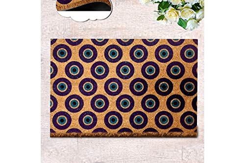 Evil Eyes Home Welcome Door Mat Home Decor Custom Door Mat Housewarming Front Door Mat Journal Welcome Door Mat Coir Doormat, Outdoor Rug Machine Washable Shoe Mat Porch Decor 20x32 Inches