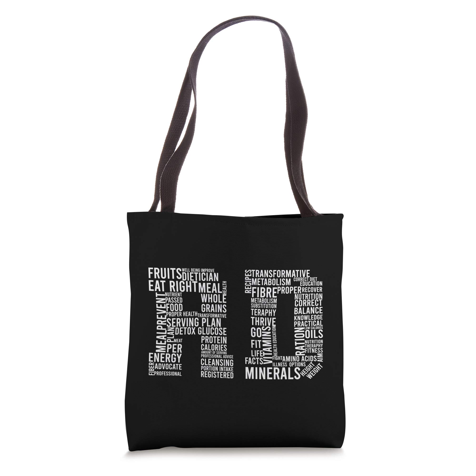 RD Words Registered Dietitian Dietician Nutrition Food Gift Tote Bag
