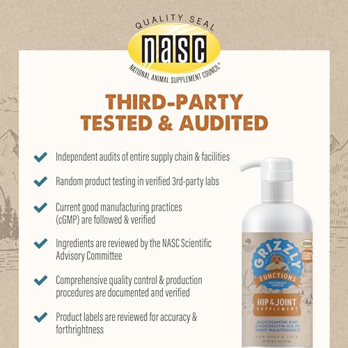 GRIZZLY PET PRODUCTS Joint Aid for Dogs Liquid Hip and Joint Support (Extra Strength), 16 fl oz