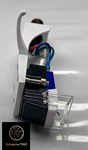 Cartridge and Stylus, needle with mounting bolts And white Headshell for Stanton T120, T60, T80, T90, T62, T92, ST150, T92 usb, ST100, STR8100, STR880, STR890