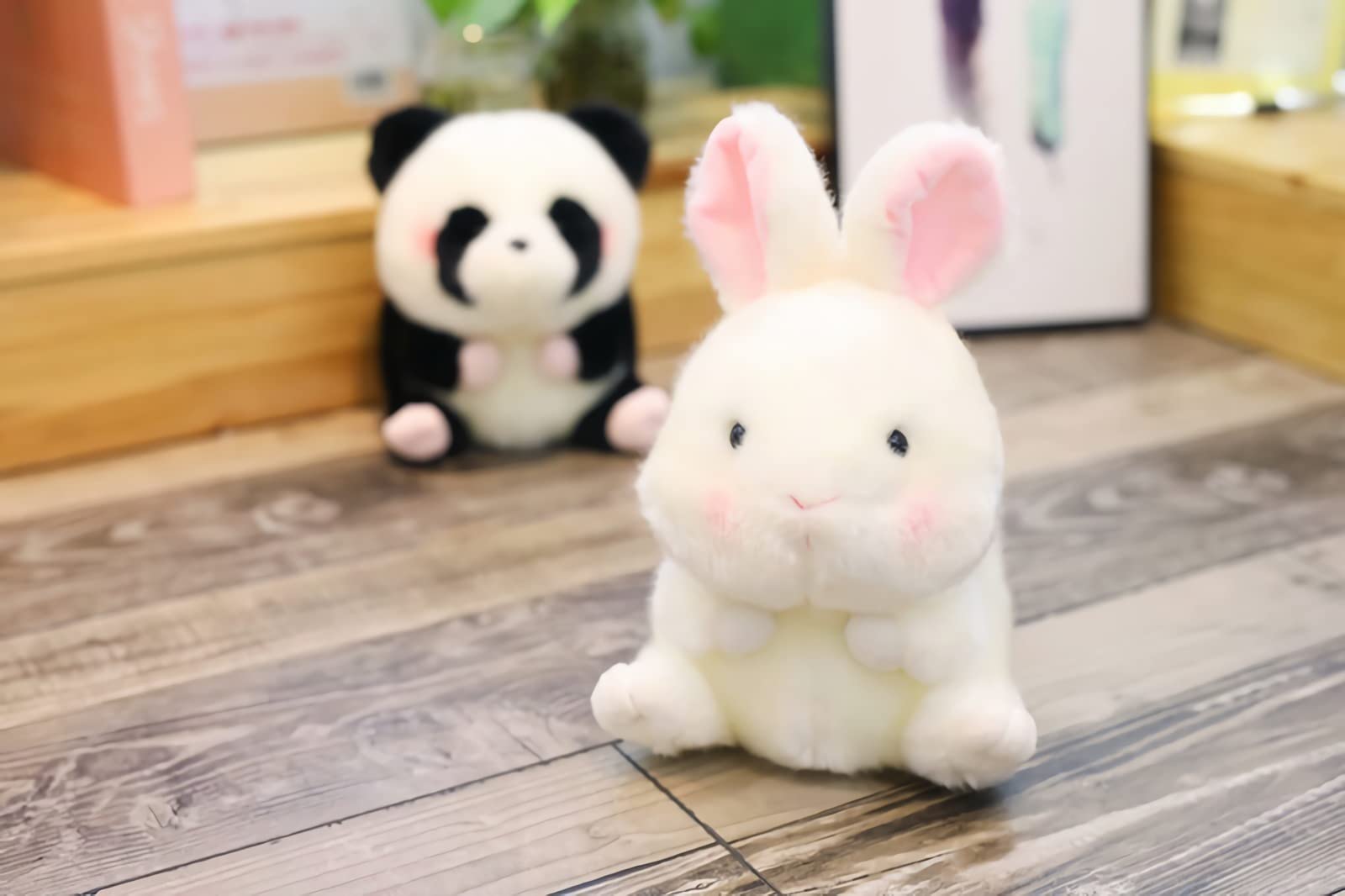 CHDGIOHA 2023 Rabbit Year Mascot Plush Toys, Cute New Year Rabbit Soft Stuffed Animals, Easter Birthday White Bunny Plush Pillows, Plush Bunny Toy for Kids (Small Bunny 7.0'')