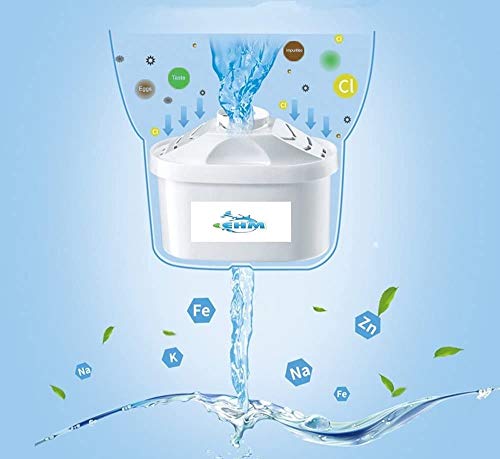 EHM Ultra Premium Alkaline water Filter Pitcher - 3.8L, Activated Carbon Filter- BPA Free, Healthy, Clean, & Toxin-Free Mineralized Alkaline Water in Minutes- Up to 9.5 pH-2023 Model (Blue, 3 filters)