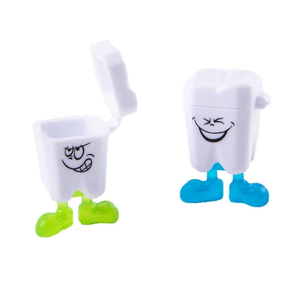 CHDHALTD 5Pcs Baby Tooth Box, Cute Cartoon Kids Teeth Organizer, Plastic Milk Teeth Storage Box Save Collect Case for First Tooth Mini Gift