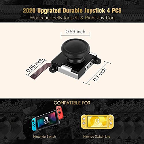 Joystick Repair Kit, 34pcs Joystick Replacement Accessories&Repair Tools, Switch Controller Repair Accessory Kit, Replacement Part Repair Kit for Joyc/on, Switch Li/te