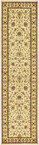 Unique Loom Voyage Collection Traditional Oriental Classic Intricate Design Area Rug (2' 7 x 10' 0 Runner, Ivory/Gold)