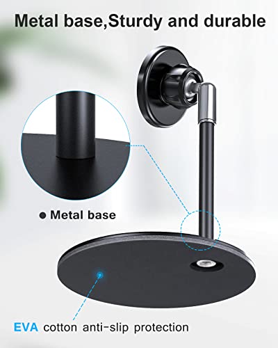 EWA Magnetic Phone Stand, 360°Rotation Adjustable Cell Phone Stand for Desk/Nightstand/Office, Hands-Free Metal Magnetic Phone Holder Stand, Compatible with iPhone 15/14/13/12 Magsafe Case, Black