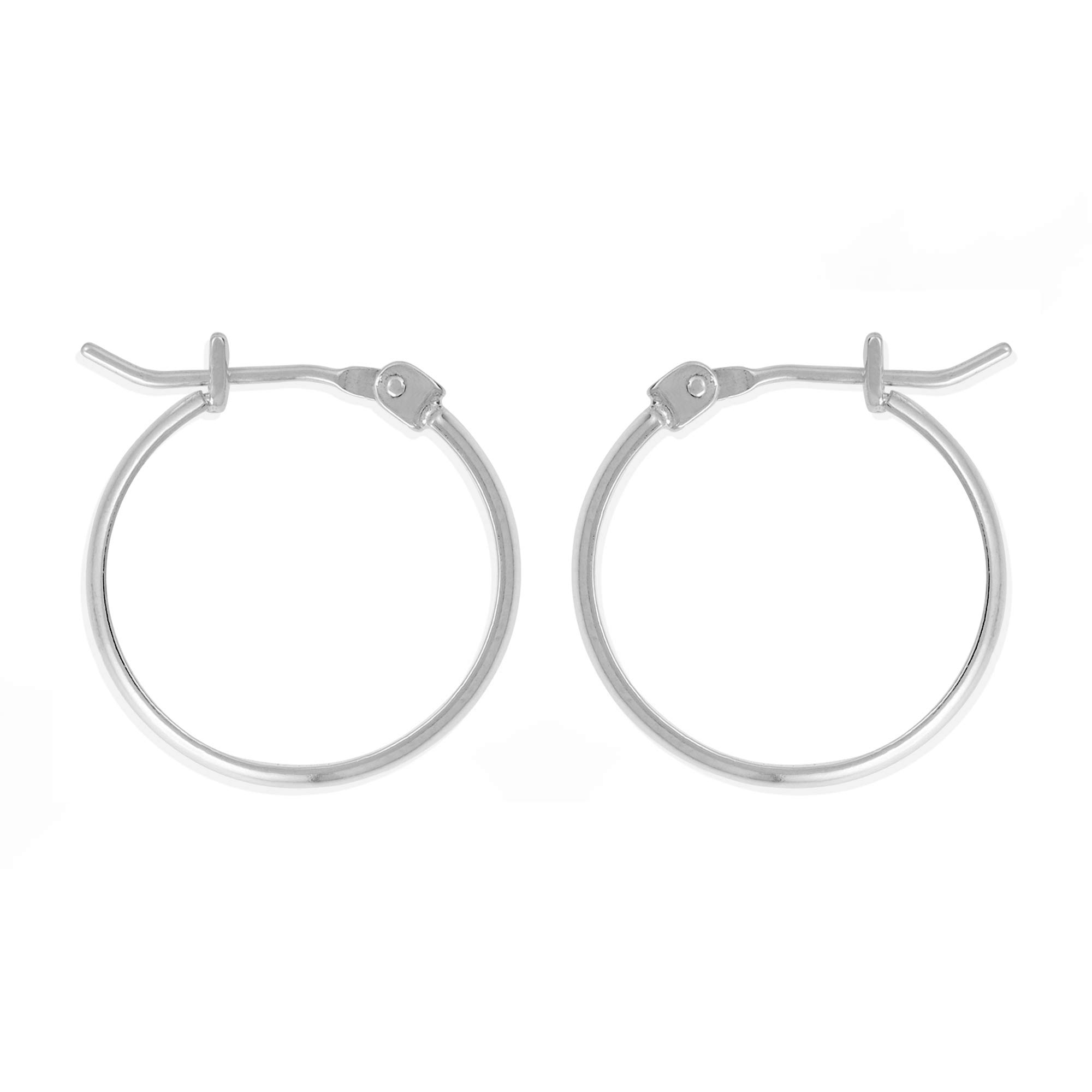 Boma Jewelry Sterling Silver 3/4 Inch Classic Snap Down Closure Hoop Earrings