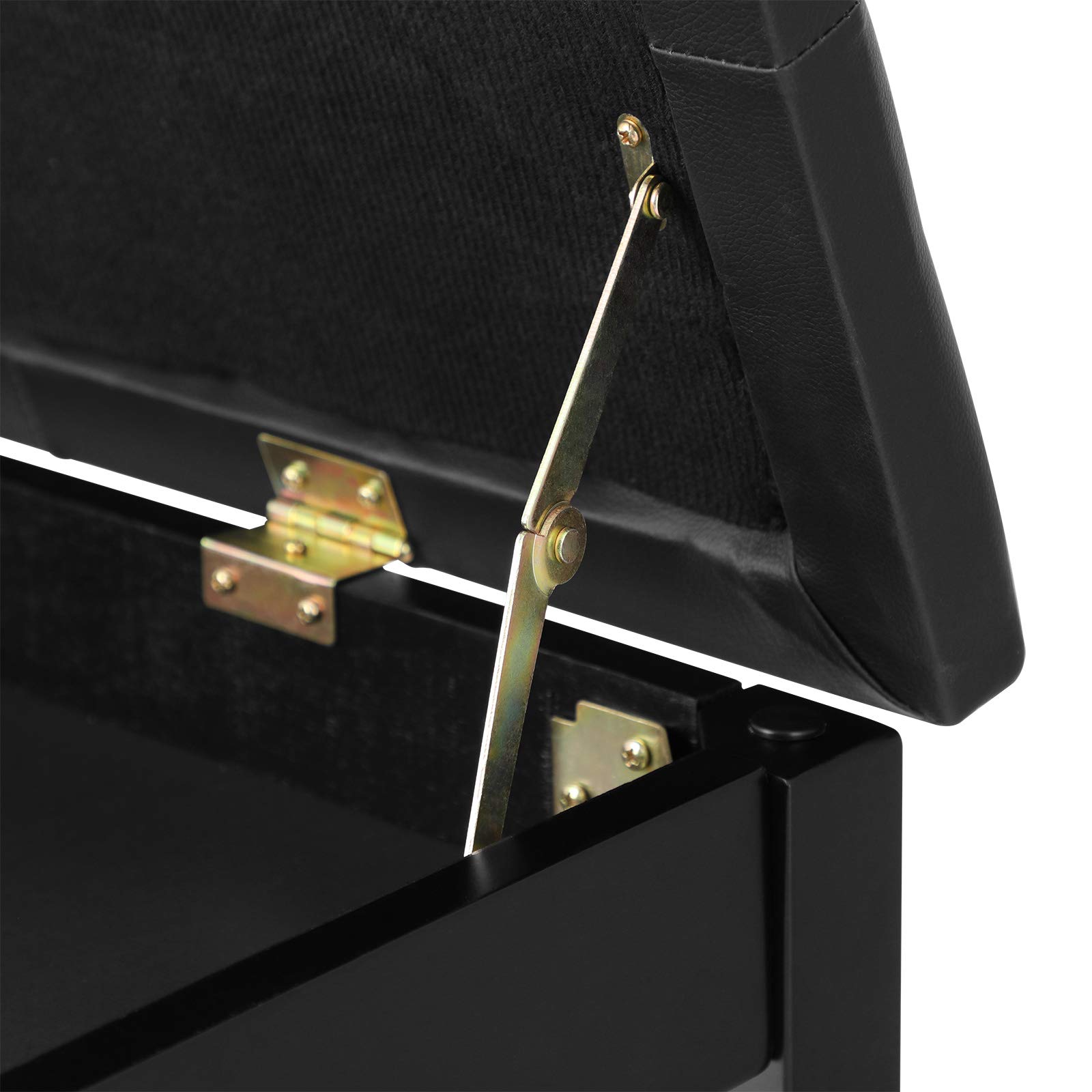 SONGMICS Duet Piano Bench with Padded Cushion and Storage Compartment for Music Books, Tufted Wooden Seat, Black ULPB074B01