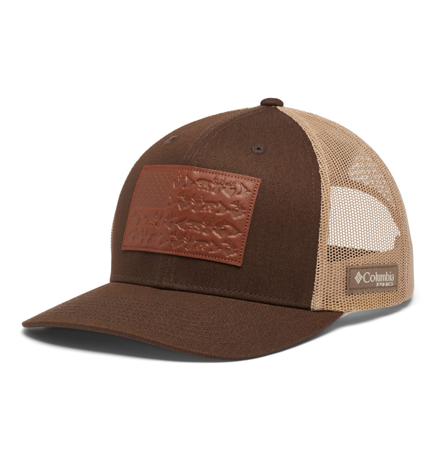 Columbia Unisex PHG Leather Game Flag Snap Back - High, Black, One Size