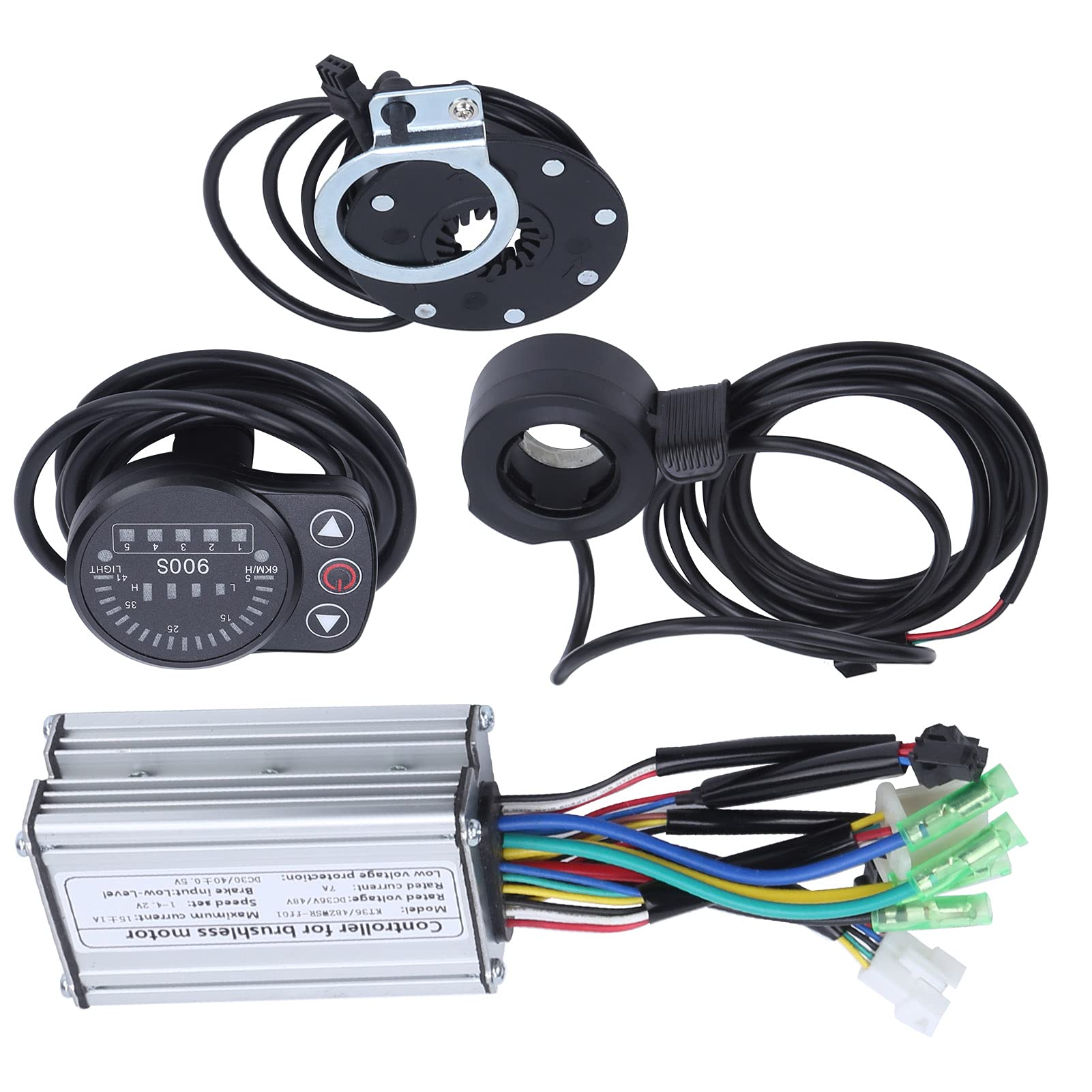 Bnineteenteam Electric Controller Kit, E-Bike 36V / 48V 250W Motors Brushless 7A Controller with β900S LED Panel Kit for DIY Electric Electric Modification Accessories