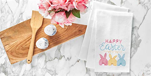 C&F Home Bunny Bum Kitchen Towel White Easter 18" X 27" Embroidered Waffle Weave Machine Washable Decor Decoration 18" x 27" White