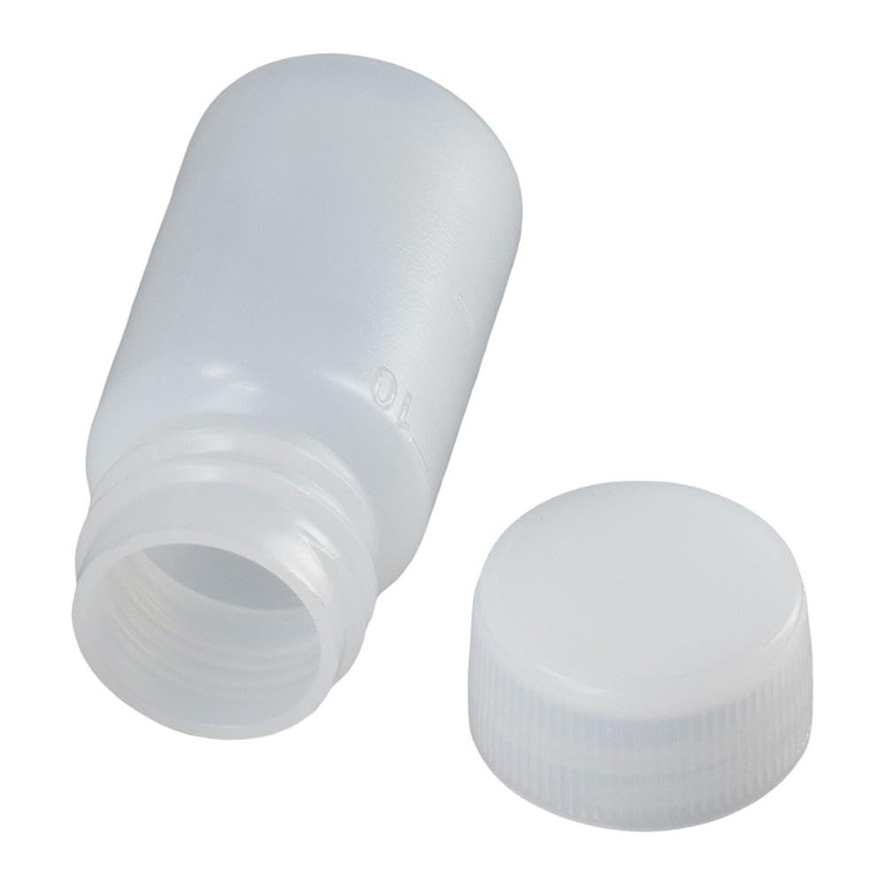 FEIYING 100pcs 10ml Plastic Travel Empty Small Mouth Graduated Lab Chemical Container Reagent Bottle, Sample Bottles Sealing Bottles Liquid Medicine Bottles with Caps