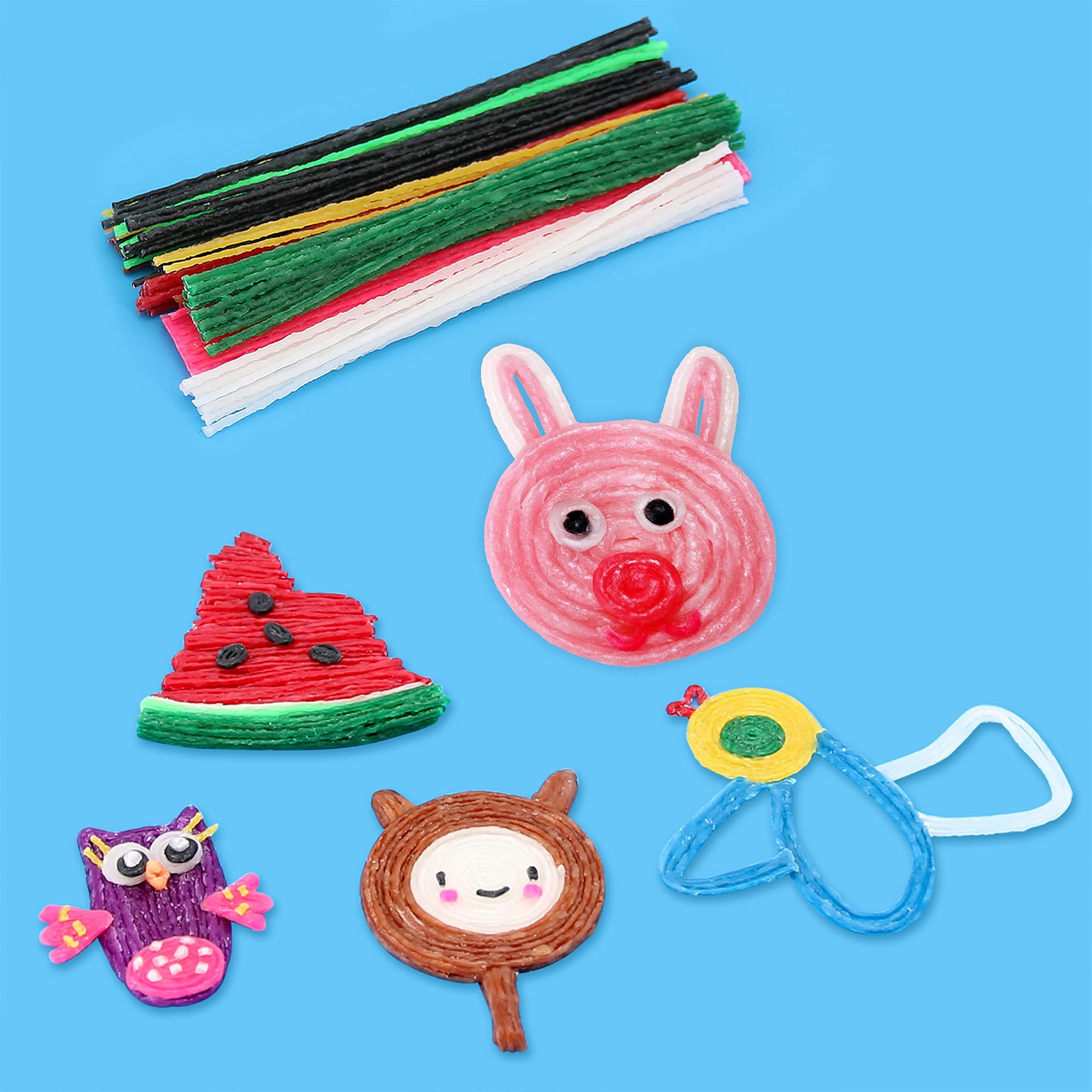Bofoho 500pc Wiky Sticks Art Crafts Wax Yarn Sticks Non-Toxic Bendable Wiky Sticky Material in Bulk. Perfect Handicraft Gift, Entertainment for Home and Travel Student DIY Project
