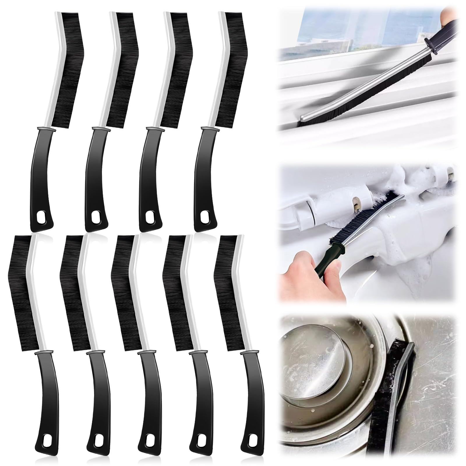 Crevice Cleaning Brush - 9 PCS Multifunctional Hard Bristle Crevice Cleaning Brush, Cleaning Tools Cleaning Brush for Household Use, Home, Kitchen, Bathroom, Window, Vehicle, Faucets, Toilet, Grout